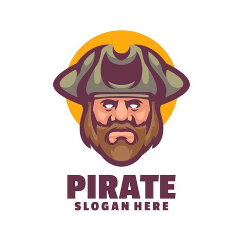 해적 로고 템플릿 프리미엄 벡터