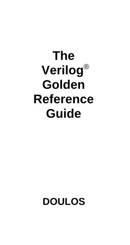 Pdf Verilog Reference Guide Dokumentips