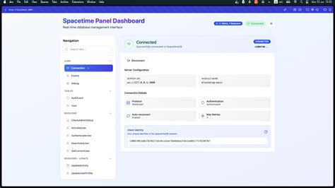 Github Vrrashkovspacetime Panel A Modern Web Based Admin Interface For Managing Spacetimedb