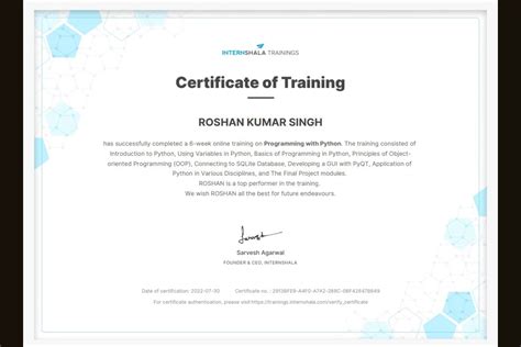 python course from internshala roshan kumar singh