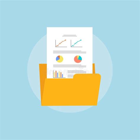 Business Document In Folder Business Supplies Concept Stock Vector
