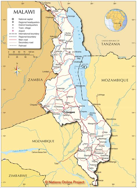 Political Map Of Malawi Nations Online Project