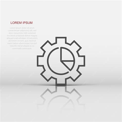 Premium Vector Workflow Chart Icon In Flat Style Gear With Diagram