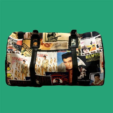 Elvis Presley Bags Black And Cream Travel Bag With Artistic Photo
