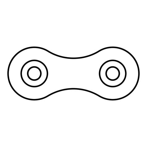 Bike Chain Link Roller Bicycle Repair Spare Part Motorcycle Contour Outline Line Icon Black