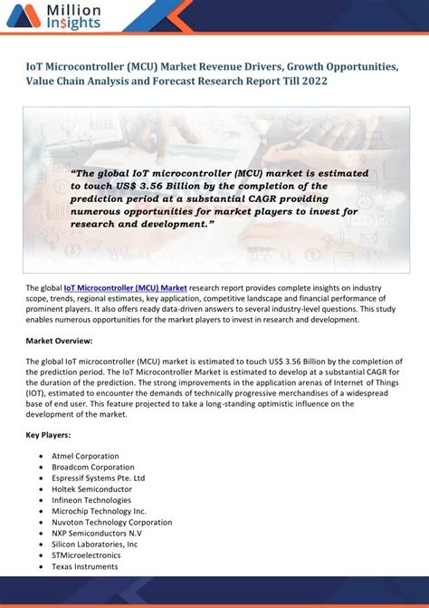 ppt iot microcontroller mcu market powerpoint presentation free