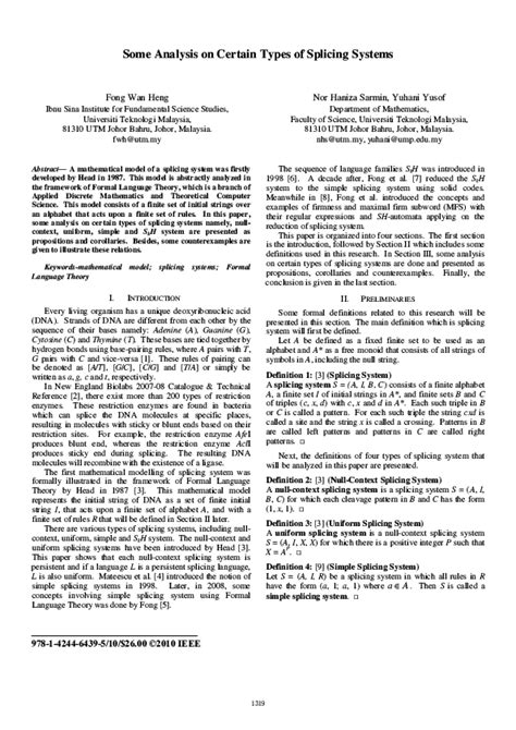 pdf some analysis on certain types of splicing systems