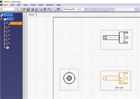 missing view name in tree in drafting workbench dassault catia