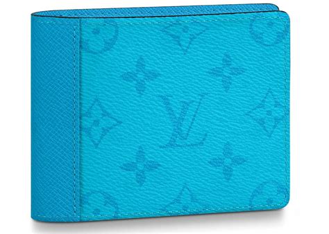 Louis Vuitton Multiple Wallet Monogram Eclipse Lagoon Blue In Taiga