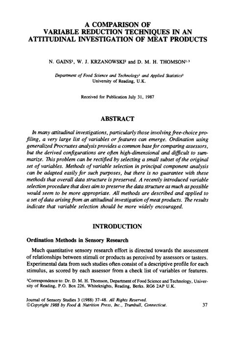 Pdf A Comparison Of Variable Reduction Techniques In An Attitudinal