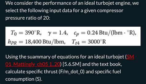 Solved We Consider The Performance Of An Ideal Turbojet