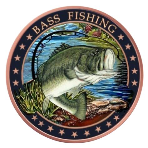 1oz Colorized Bass Fishing Copper Round Kzoo Live