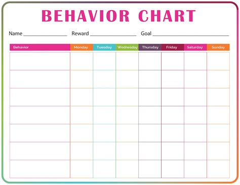 Behavior Chart Behavior Chart Preschool Free Printable Behavior