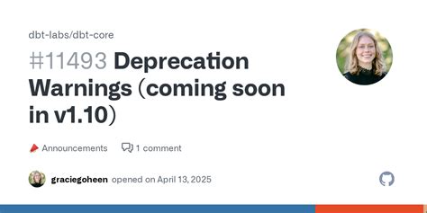 Deprecation Warnings Coming Soon In V110 · Dbt Labs Dbt Core
