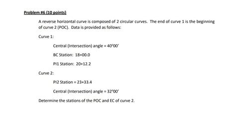 solved problem 6 10 points a reverse horizontal curve is