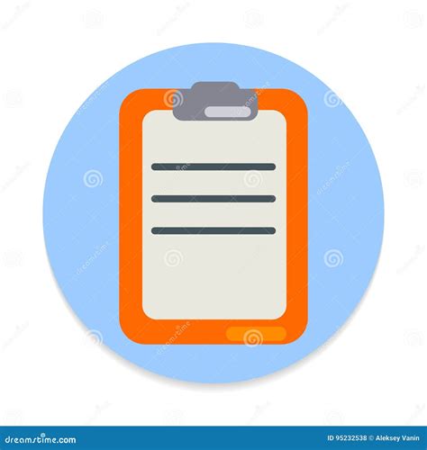 Clipboard Flat Icon Round Colorful Button Circular Vector Sign Stock Vector Illustration Of