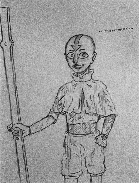 Avatar Aang Sketch By Undertaker1212 On Deviantart