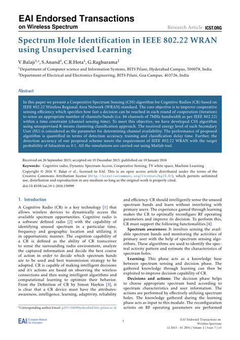 pdf spectrum hole identification in ieee 802 22 wran using