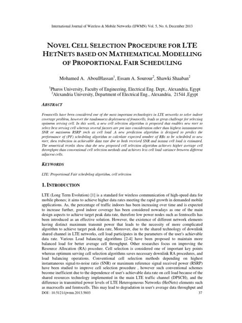 novel cell selection proceduref lte hetnets based on mathematical