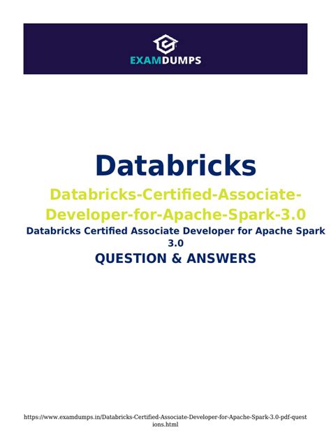 Databricks Certified Associate Developer For Apache Spark 30 Pdf