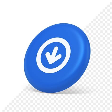 Premium Psd Down Arrow Circle Frame Button Web Interface Pointer