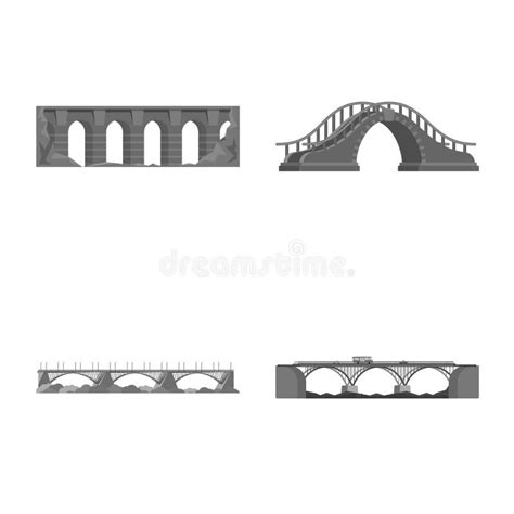 isolated object of design and construct sign set of design and bridge
