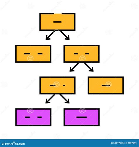 Decision Tree Algorithm Icon Color Illustration Royalty Free Cartoon