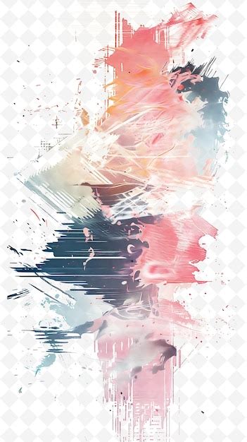 Premium Psd Png Grunge Glitch With Distorted Textures Abstract Shapes