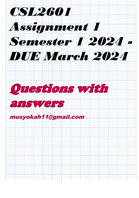 csl2601 assignment 1 semester 1 2024 due march 2024 csl2601