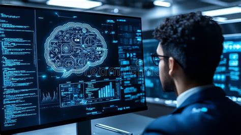 A Professional Analyzing Complex Data On Multiple Screens Visualizing