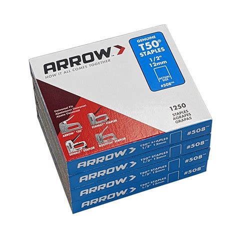 Arrow Fastener T50 12in Flat Crown Staples 5000pk Wind Lock