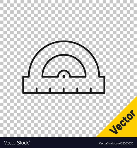 Black Line Protractor Grid For Measuring Degrees Vector Image