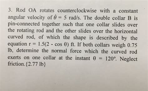 solved rod oa rotates counterclockwise with a constant