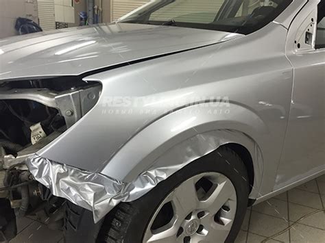 Opel Astrsa H-Полная оклейка авто в серебристый глянец, плёнка Arlon ...