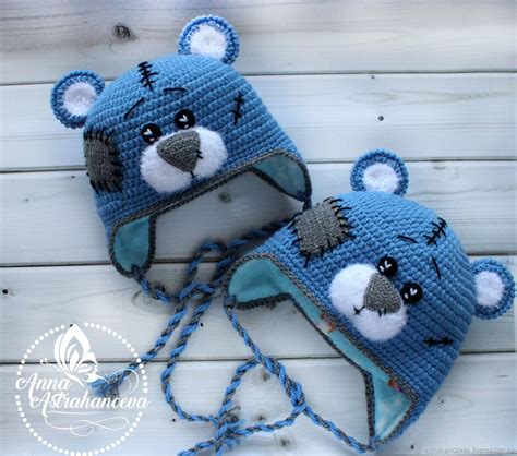 Шапочка вязаная детская Мишка Тедди купить или заказать в интернет магазине на Ярмарке Масте