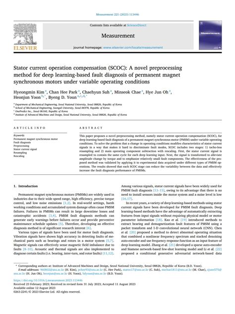 This Paper Proposes A Novel Preprocessing Method Namely Stator Current Operation Compensation