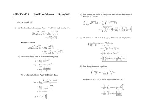 Explanation Calculus One Solved Exam Docsity