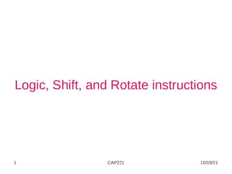 PPT Logic Shift And Rotate Instructions DOKUMEN TIPS