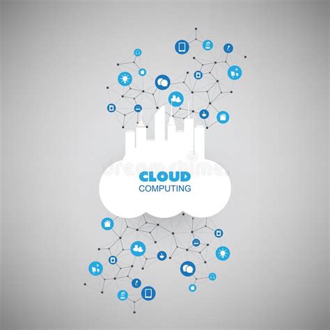 Cloud Computing Design Concept With Icons Digital Network Communication Smart City