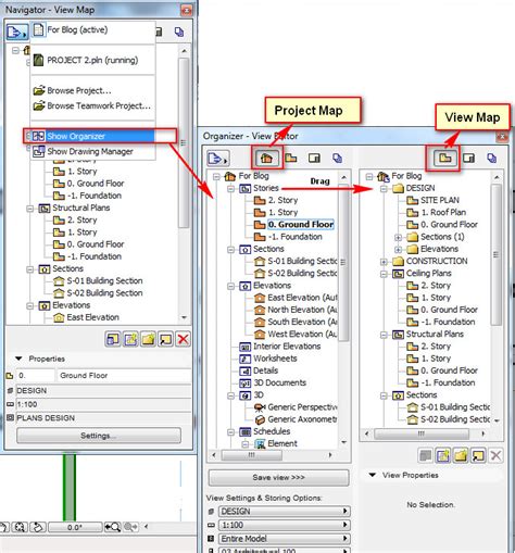 Bim Authoring Software Survey Project View Organisation Revit Project Browser Vs Archicad View