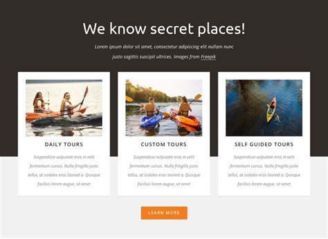 Guided Kajak Tours Website Builder Templates