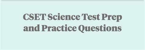 Free Cset Science Practice Test