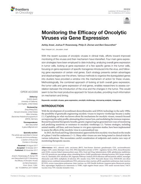 Monitoring Efficacy Gene Expression Frontiers Pdf