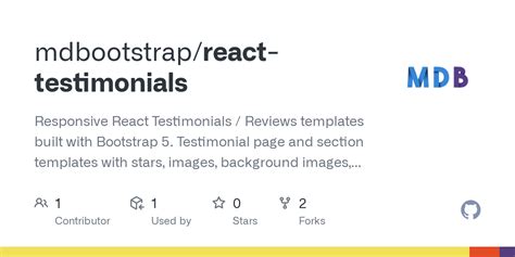 github mdbootstrap react testimonials responsive react testimonials
