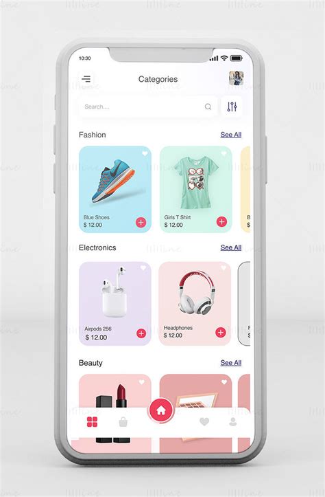 ej shop ecommerce app adobe xd mobile ui kit