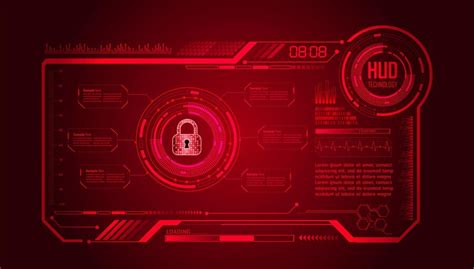 Premium Vector Hud Padlock Digital Cyber Security