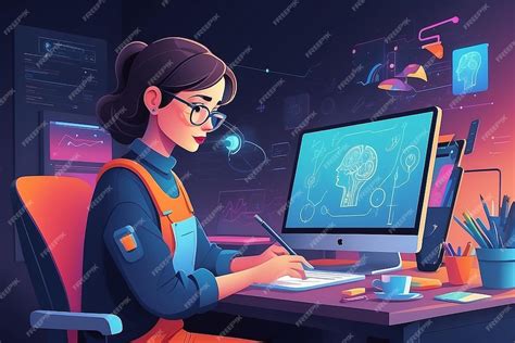 Premium Photo Aipowered Creativity Assistant Digital Illustration Vector