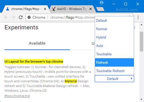 Tip Enable New Material Design Refresh UI In Google Chrome AskVG