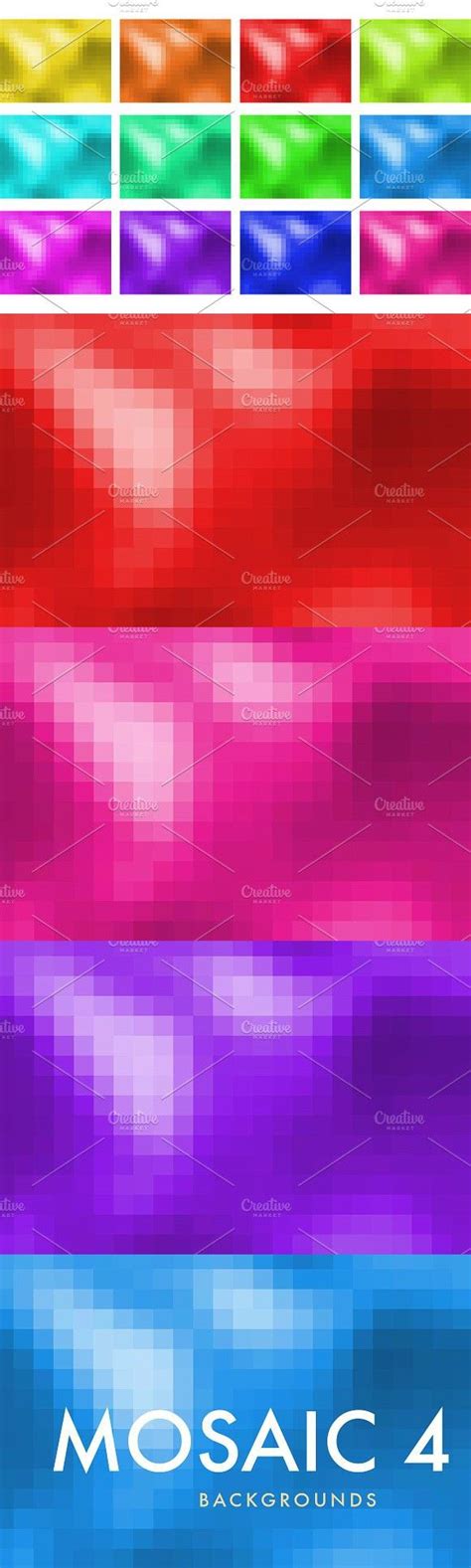 12 Mosaic Backgrounds 4 High Resolution Files