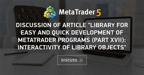 Discussion Of Article Library For Easy And Quick Development Of Metatrader Programs Part Xvii